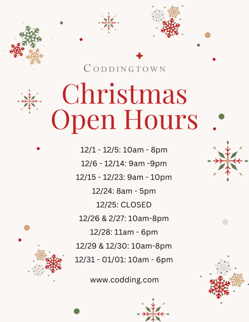 Coddingtown's Holiday Hours - Codding Enterprises